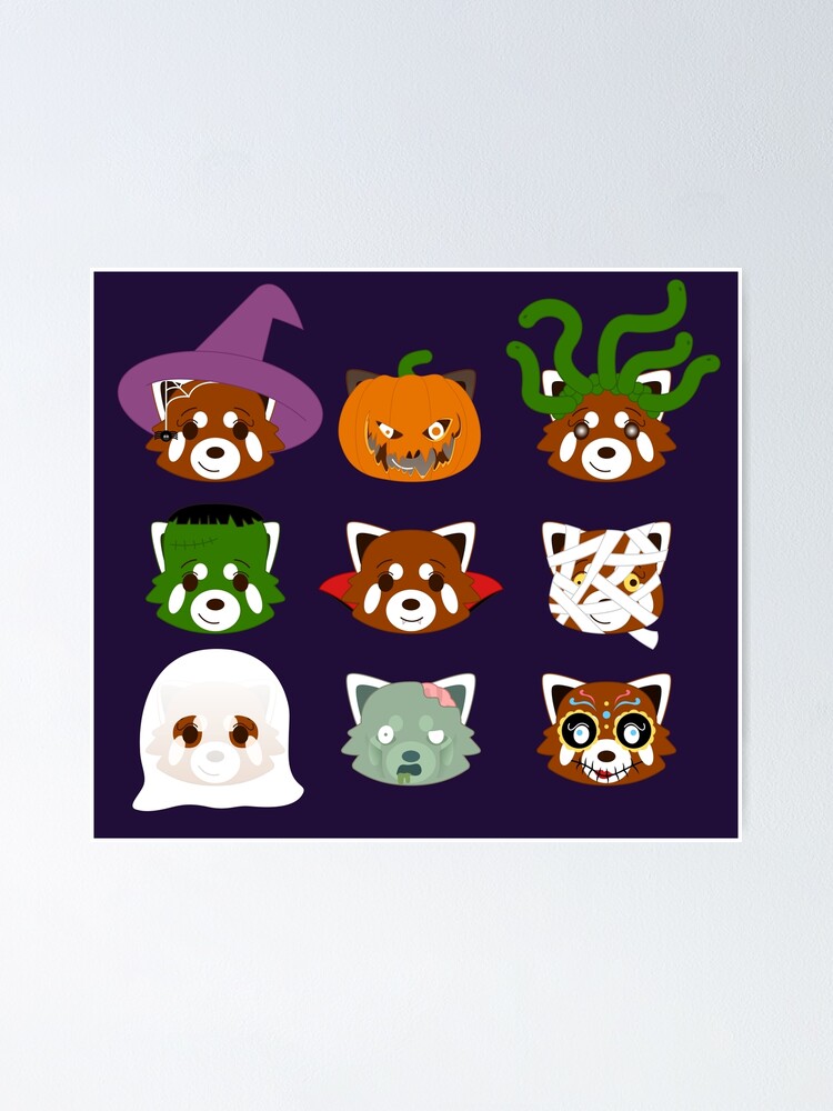 "Red pandas disguised as monsters for Halloween" Poster for Sale by ...