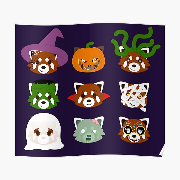 "Red pandas disguised as monsters for Halloween" Poster for Sale by ...