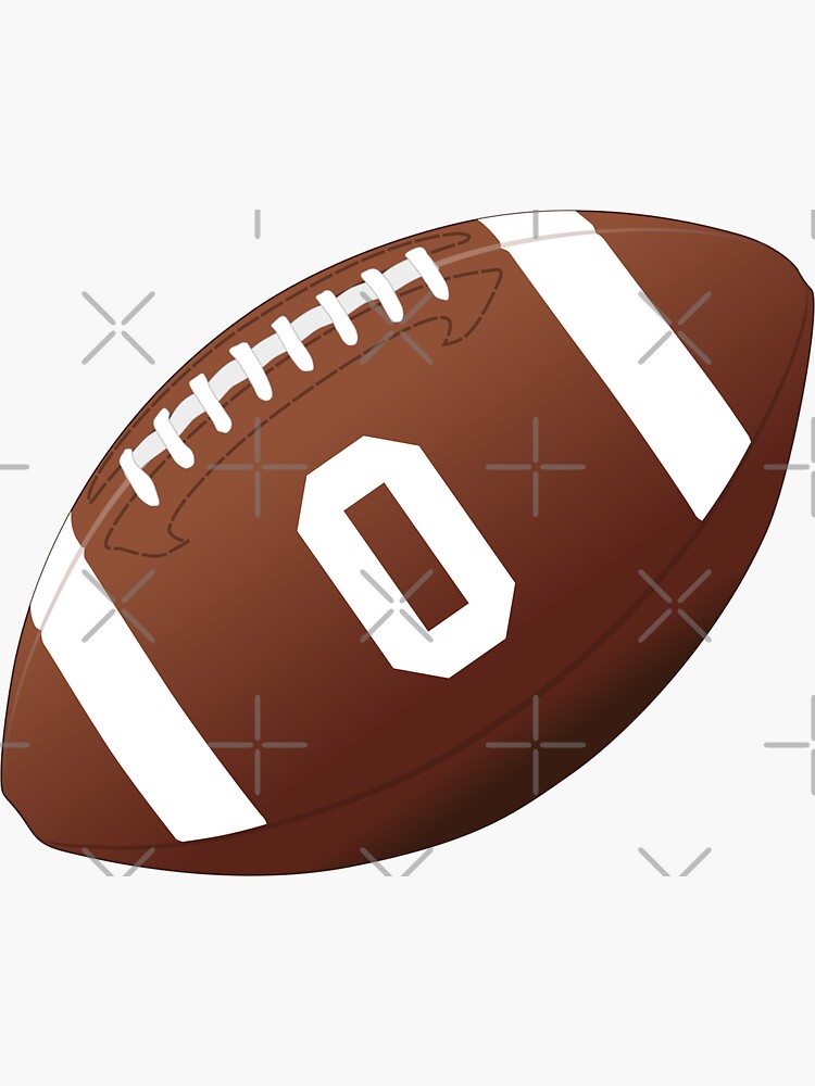 "American football ball number 0, zero" Sticker for Sale by ...