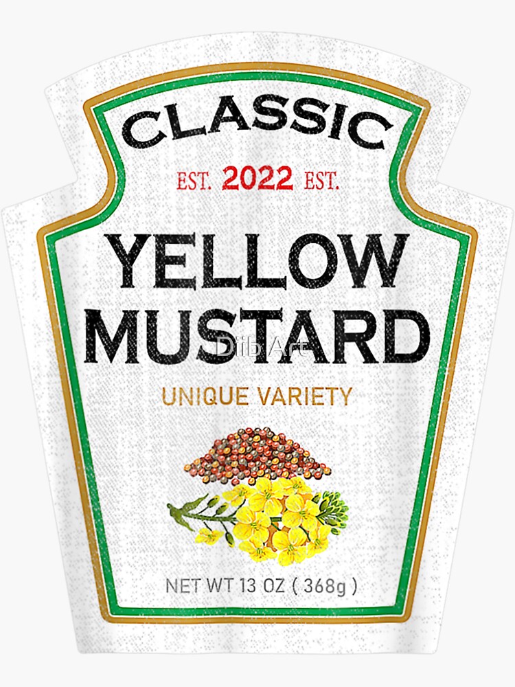 "Vintage Yellow Mustard DIY Halloween Costume Matching Group" Sticker ...