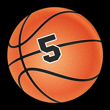 "Basketball ball number 5, five" Sticker for Sale by TheCultStuff ...
