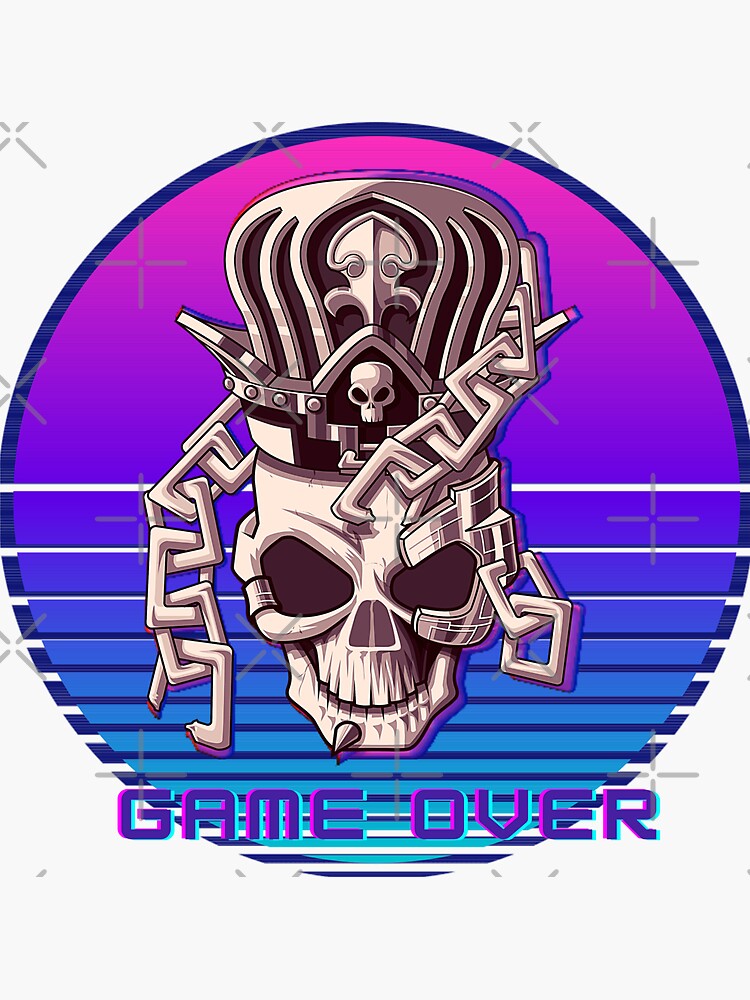 "skull game over!" Sticker for Sale by MoonArtist93 | Redbubble