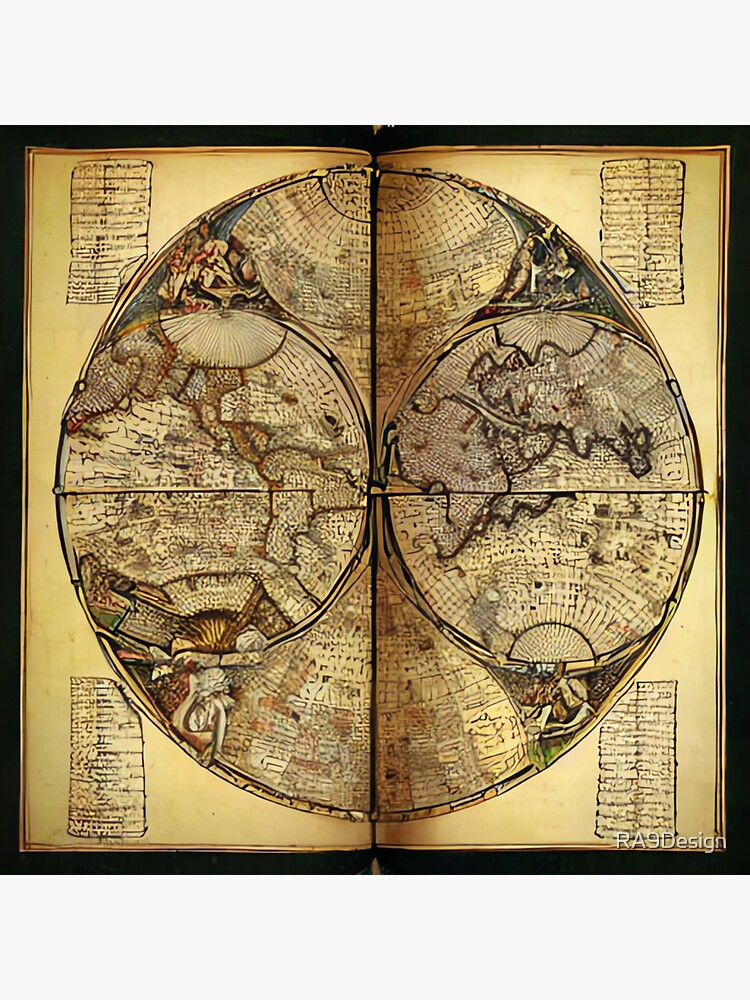 "Da Vinci Style map design" Sticker for Sale by RA9Design | Redbubble