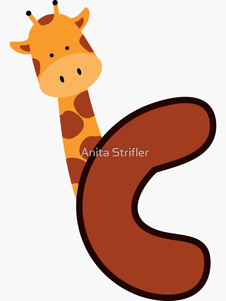 "Giraffe Monogram Letter C" Sticker for Sale by anitastrifler | Redbubble