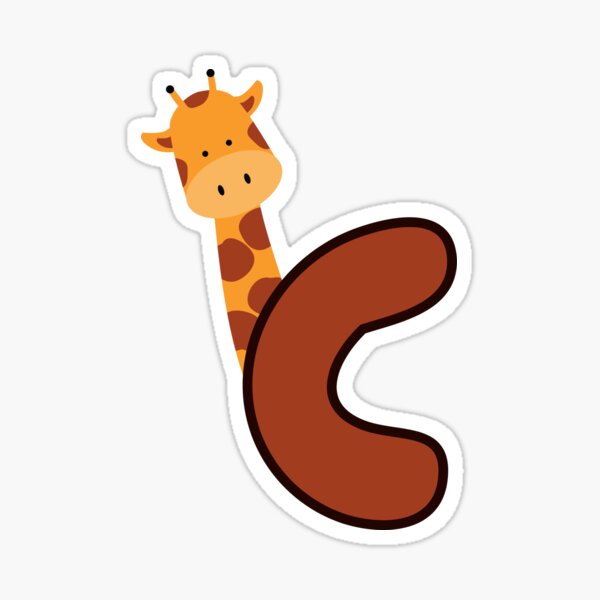 "Giraffe Monogram Letter C" Sticker for Sale by anitastrifler | Redbubble