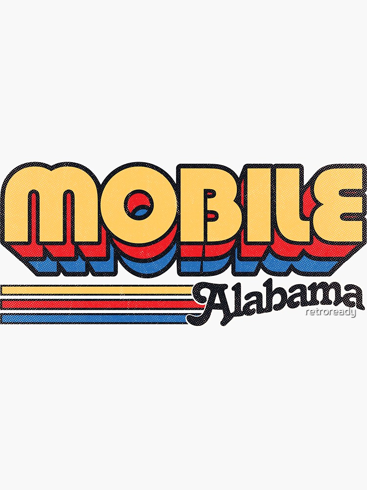 "Mobile, AL | City Stripes" Sticker for Sale by retroready | Redbubble