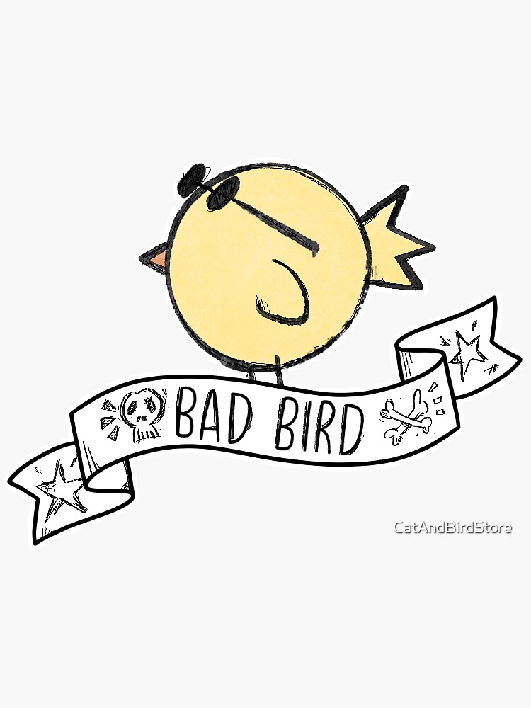 "Bad Bird Punk Rocker Goth Metal" Sticker for Sale by CatAndBirdStore ...