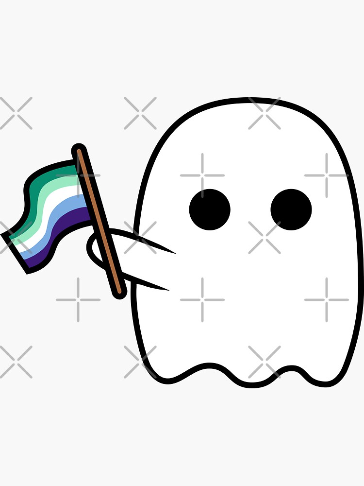 "Ghost with MLM pride flag" Sticker for Sale by lunyssa | Redbubble