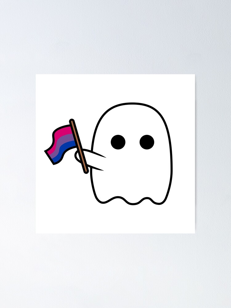 "Ghost with bisexual pride flag" Poster for Sale by lunyssa | Redbubble