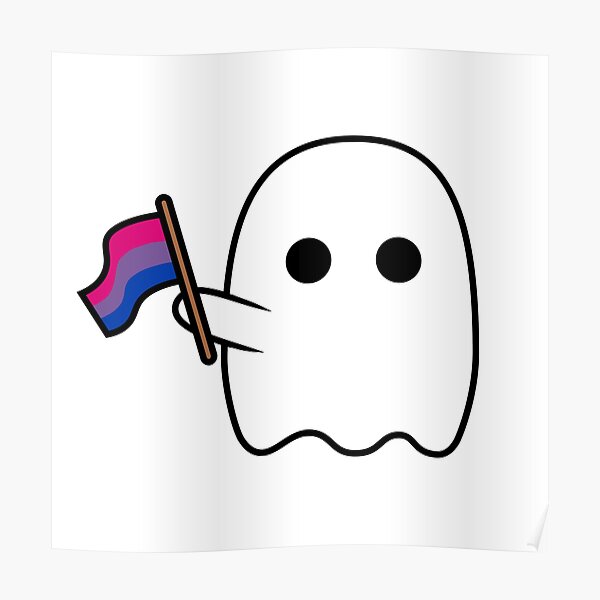 "Ghost with bisexual pride flag" Poster for Sale by lunyssa | Redbubble