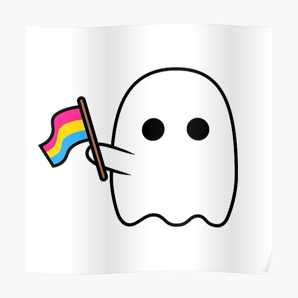 "Ghost with pansexual pride flag" Poster for Sale by lunyssa | Redbubble