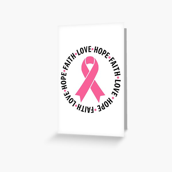 "Love Hope Faith Breast Cancer Fighter Overcomer" Greeting Card for ...