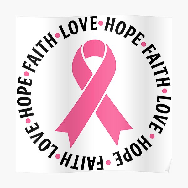 "Love Hope Faith Breast Cancer Fighter Overcomer" Poster for Sale by ...