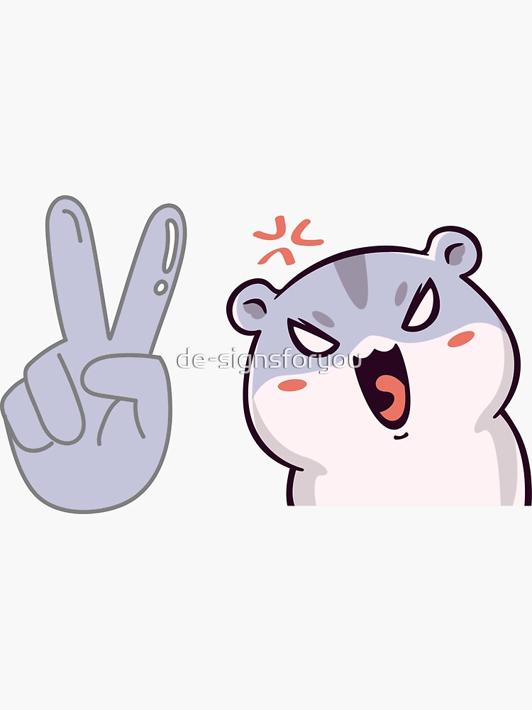 "Peace Sign And Screaming Hamster" Sticker for Sale by de-signsforyou ...