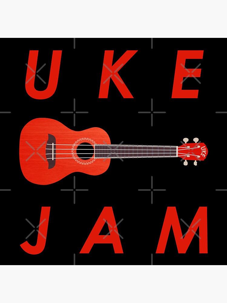 "Uke Jam - Red Ukelele Player Badge of Honour" Sticker for Sale by ...
