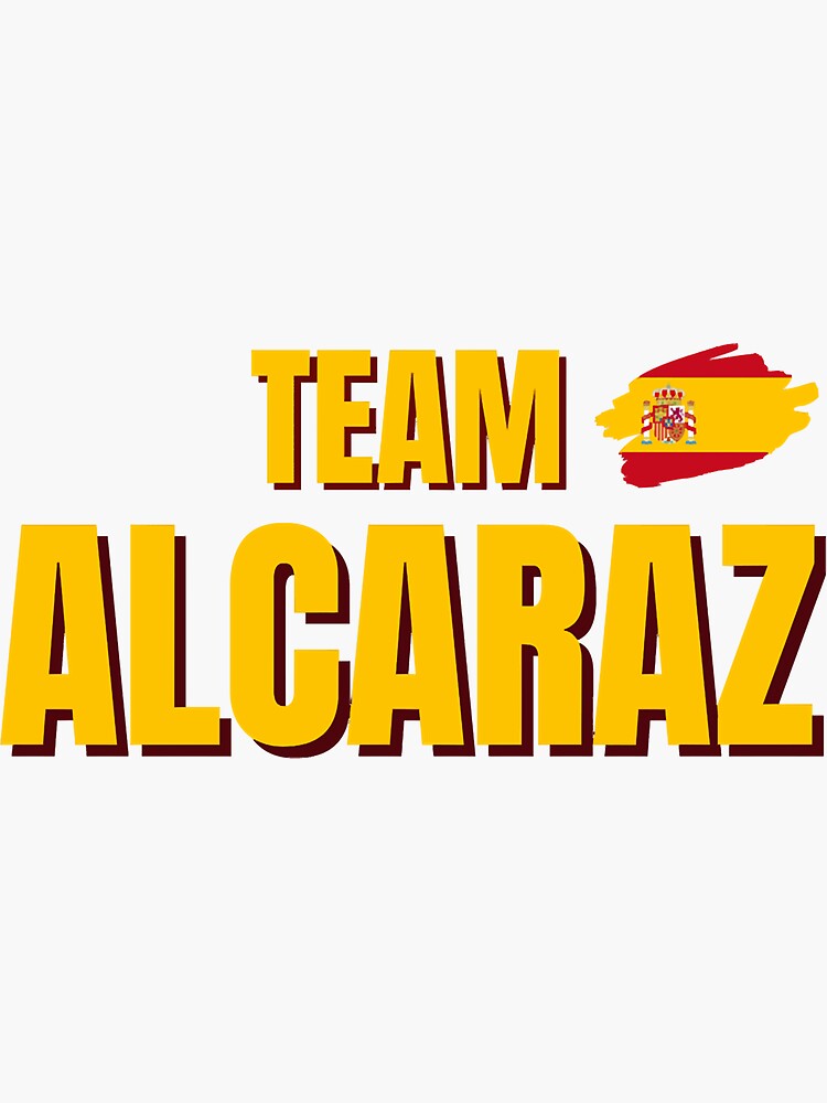 Pegatina «CARLOS ALCARAZ-ALCARAZ-TEAM ALCARAZ» de YarnPlushiesx | Redbubble