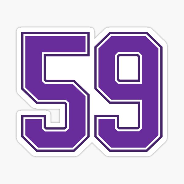 "Purple Number 59 lucky sports jersey fifty nine" Sticker for Sale by ...