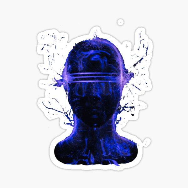 Purple Neon Face Futuristic Style Sticker For Sale By Dven Clothes Redbubble