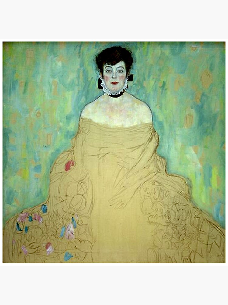 "GUSTAV KLIMT : Vintage Oil Painting Unfinished Portrait of Amalie Zuckerkandl " Sticker for ...
