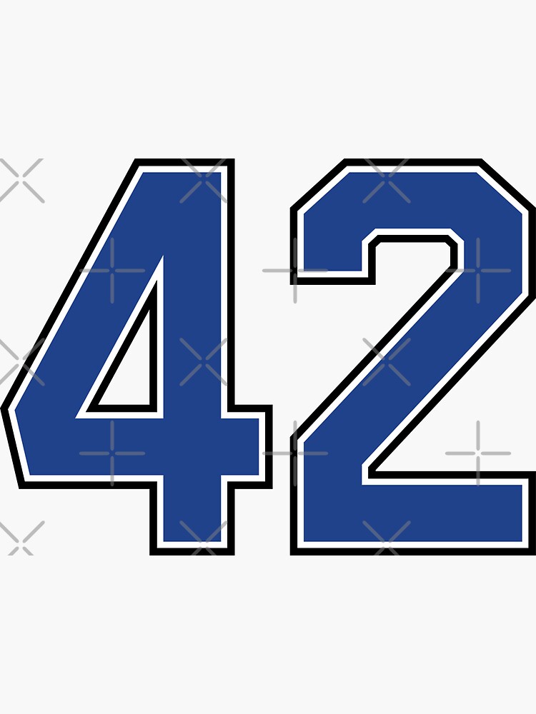 "Number 42 lucky sports jersey forty two" Sticker for Sale by ...