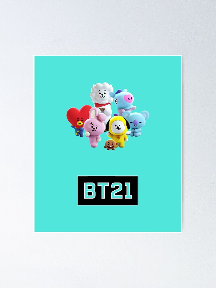 "Bt21 Characters with Logo (pattern) Sticker , Bt21 Monich , BT21 ...