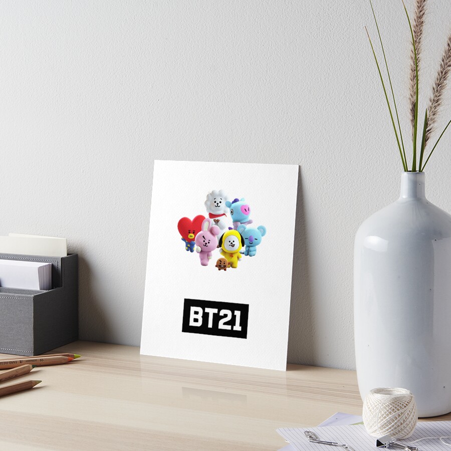 "Bt21 Characters with Logo (pattern) Sticker , Bt21 Monich , BT21 ...