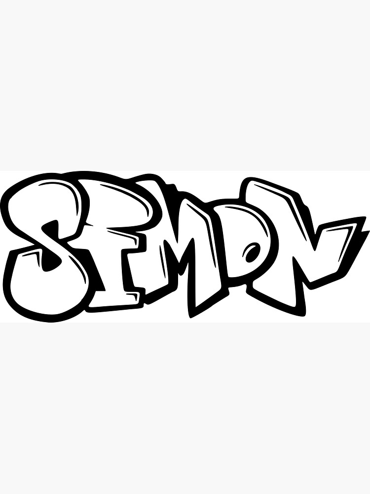 "Simon - Graffiti Name Design" Sticker for Sale by NameThatShirt ...