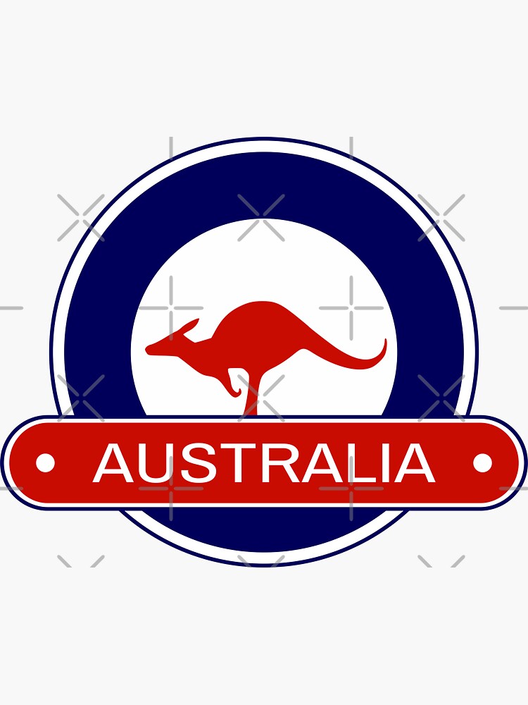 "Australia Roundel Badge Royal Australian Air Force Kangaroo" Sticker ...