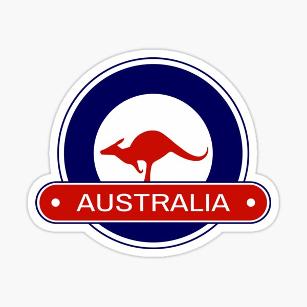 "Australia Roundel Badge Royal Australian Air Force Kangaroo" Sticker ...