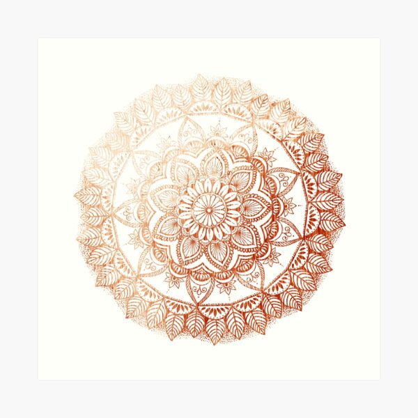 "Mandala Rose Gold" Art Print by Clementine05 | Redbubble