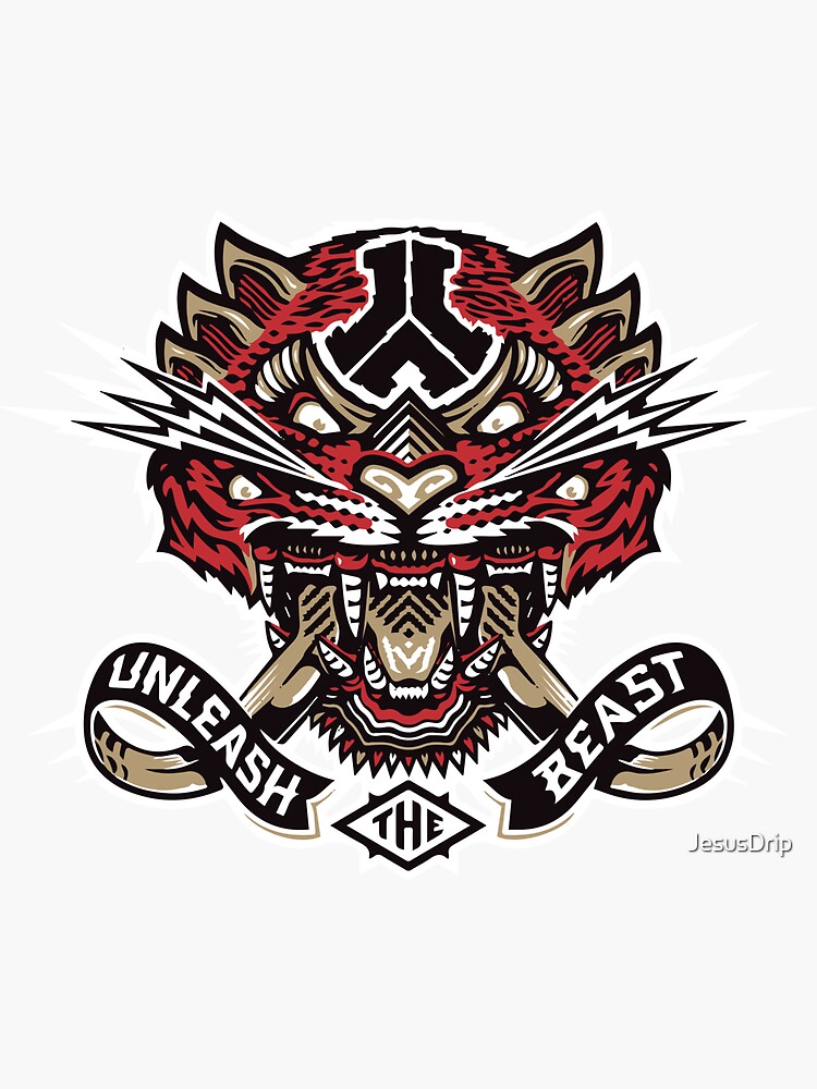 "Unleash the Beast Defqon 1" Sticker for Sale by JesusDrip | Redbubble