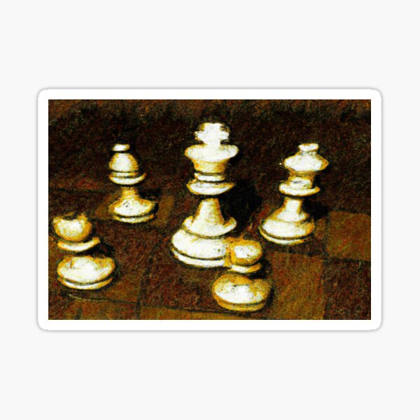 "Chess Set - Leonardo da Vinci Style" Sticker for Sale by brushstrokeAI ...