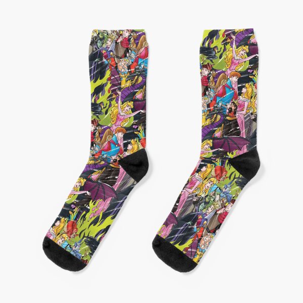 "Sleeping Beauty Sketched" Socks for Sale by Rainbows Galore | Redbubble