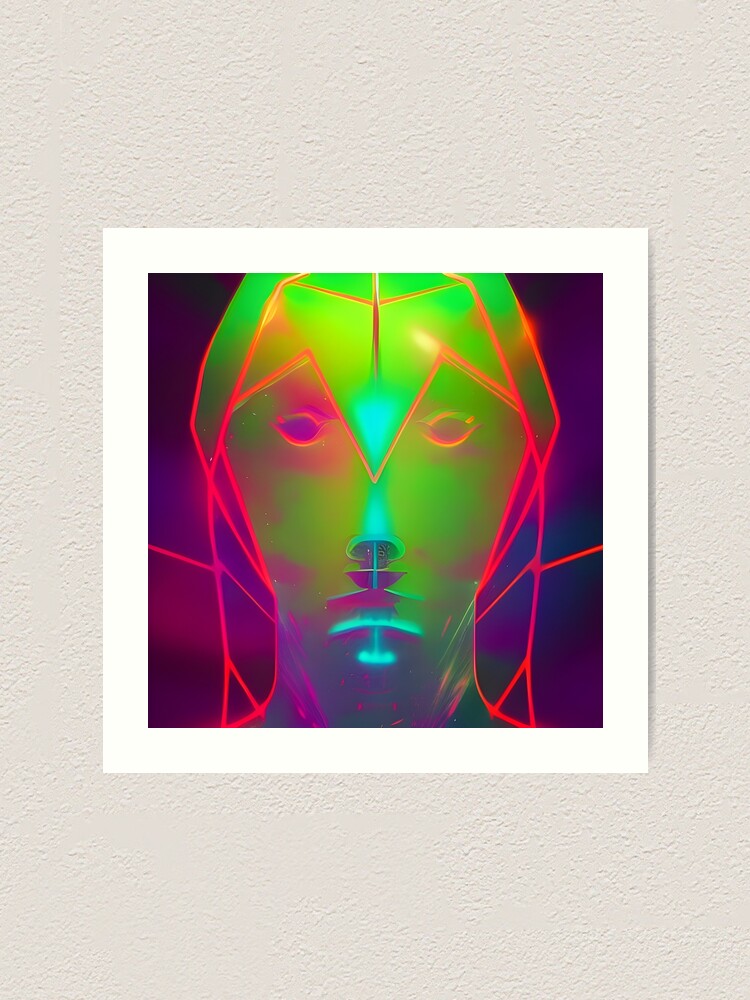 "Recall Rave Art 6: Astral Cosmic AI Illustration - Robotic Alien Face ...
