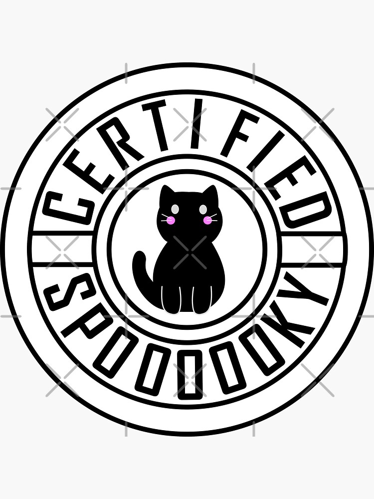"Emboldened Certified Spooky Black Cat Badge " Sticker for Sale by ...