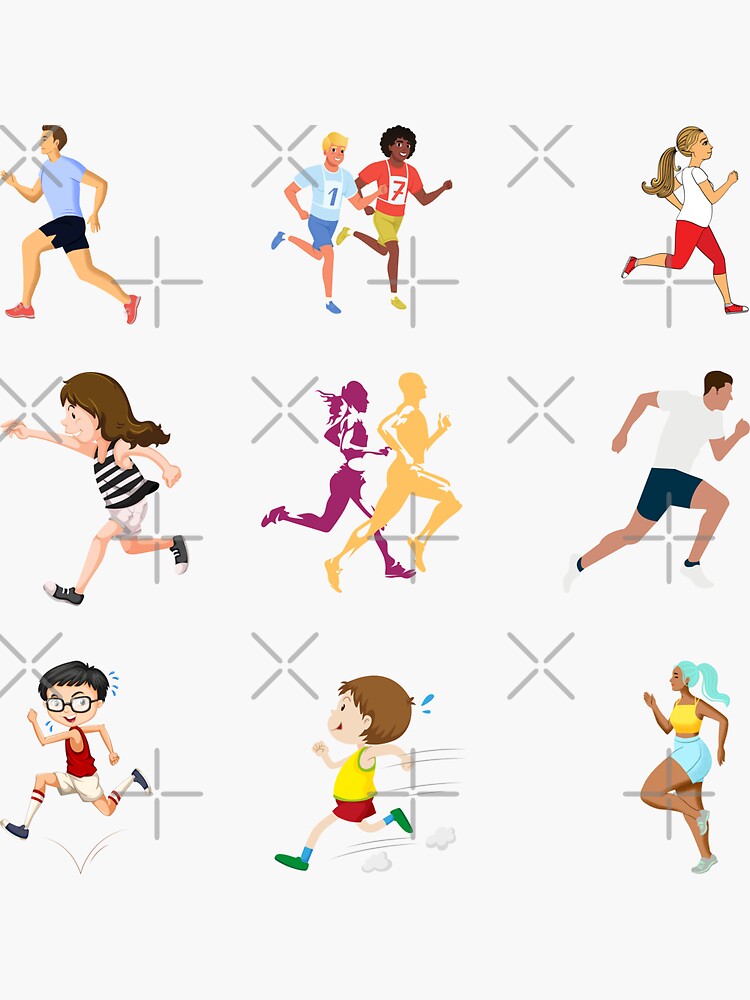 "Stickers For Laptop Running Pack" Sticker for Sale by Suraj0285 ...