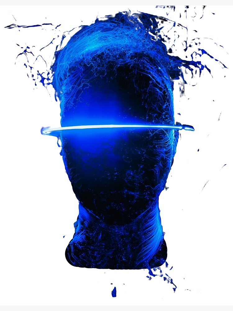 "Blue Neon Futuristic Face design" Poster for Sale by Dven-Clothes ...
