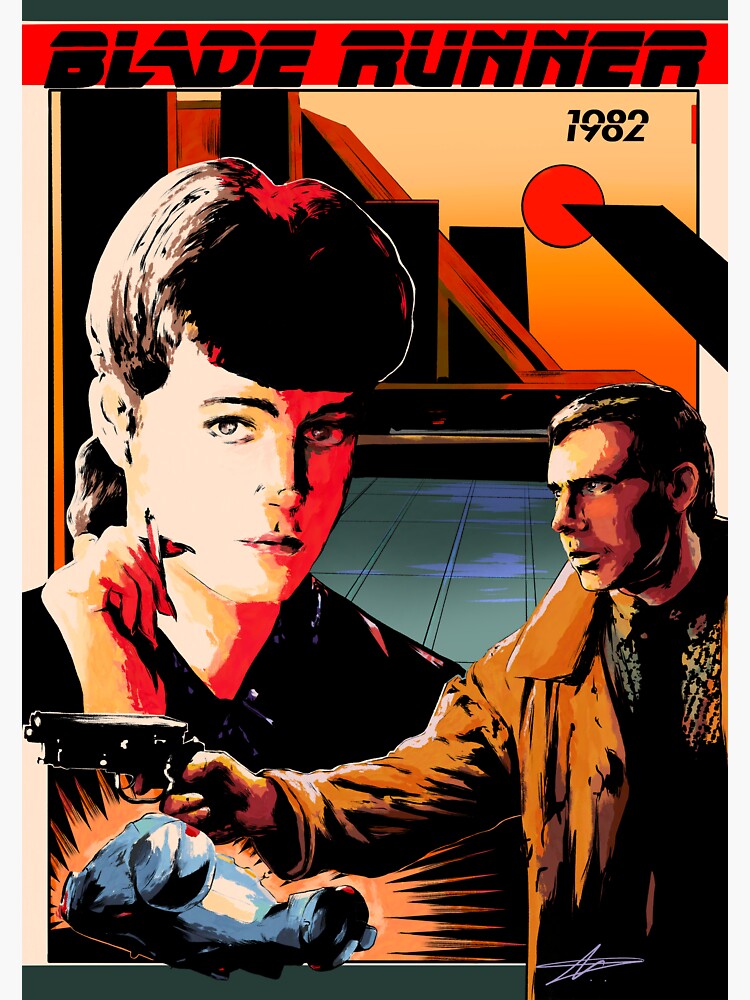 "BLADE RUNNER print" Sticker for Sale by Valeridraws | Redbubble