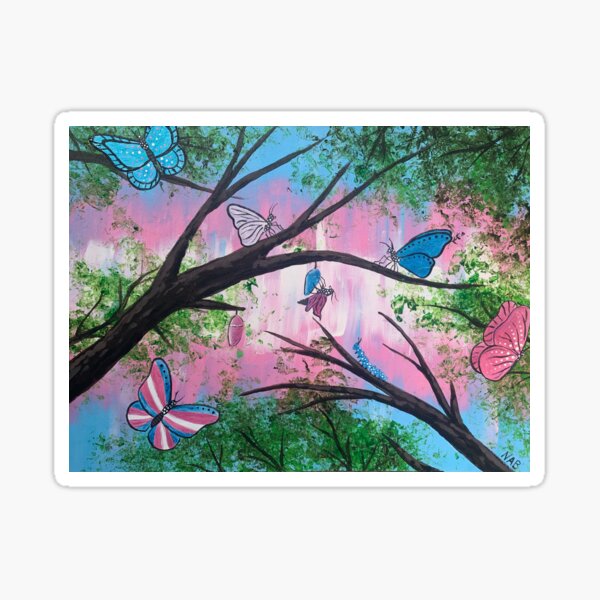 "Trans Pride Butterflies" Sticker for Sale by nickbowie | Redbubble