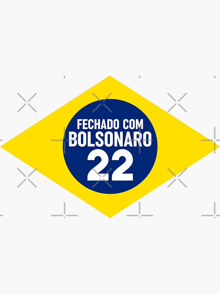 "Fechado Com Bolsonaro 22, Flag of Brazil Bandeira do Brasil" Sticker ...