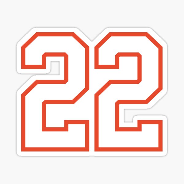 "Sports Number 22, white orange color lucky sport twenty two" Sticker ...