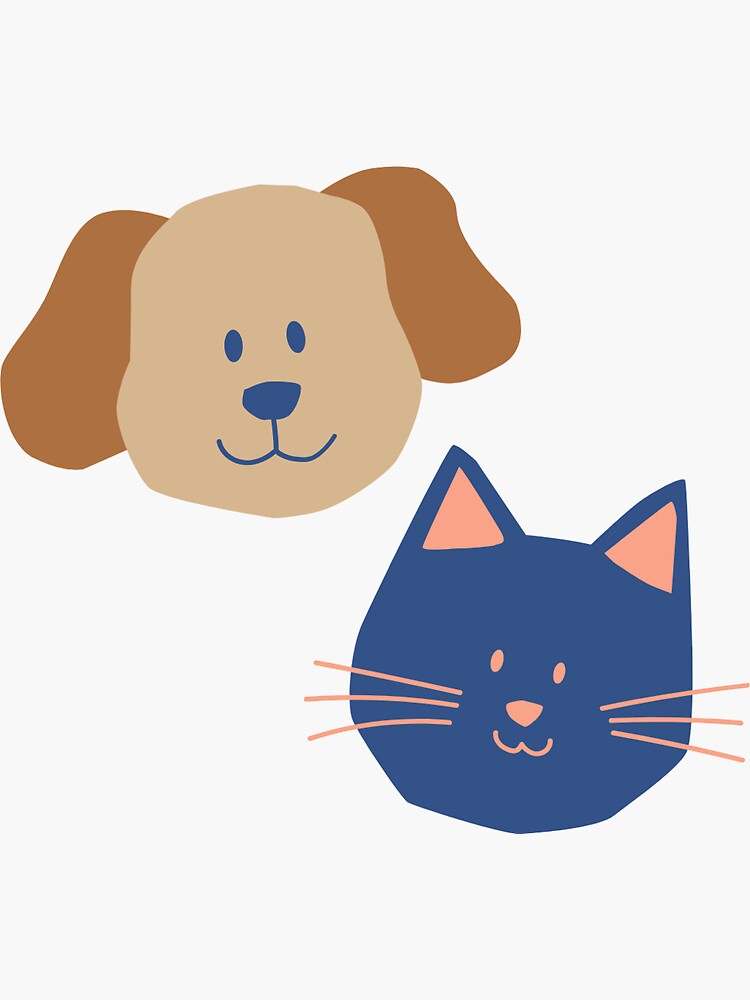 "cat and dog together" Sticker for Sale by liatperlman | Redbubble