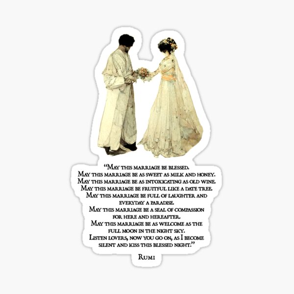 "Persian Marriage Blessing (Rumi)" Sticker for Sale by NuminousYes ...