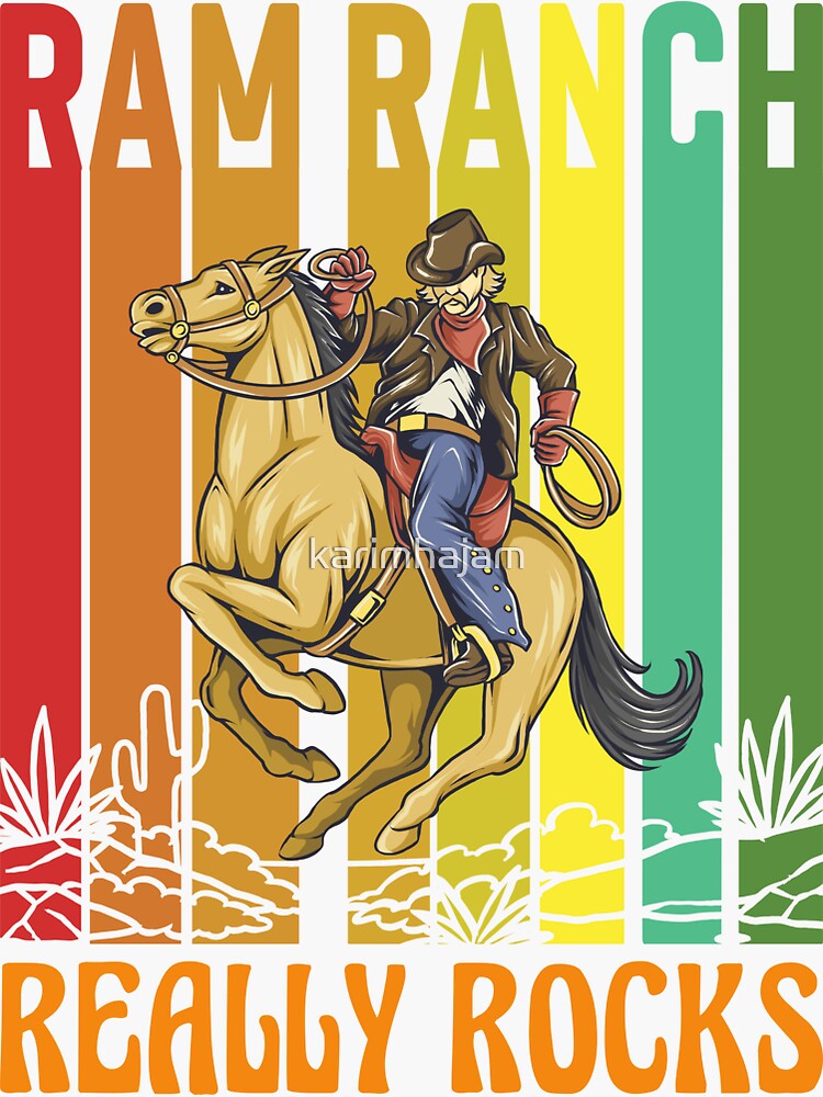 "ram ranch really rocks" Sticker for Sale by karimhajam | Redbubble