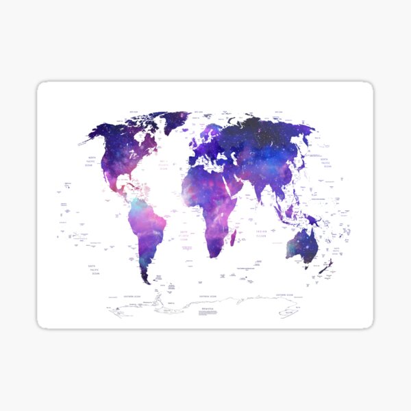"world map" Sticker for Sale by BekimART | Redbubble