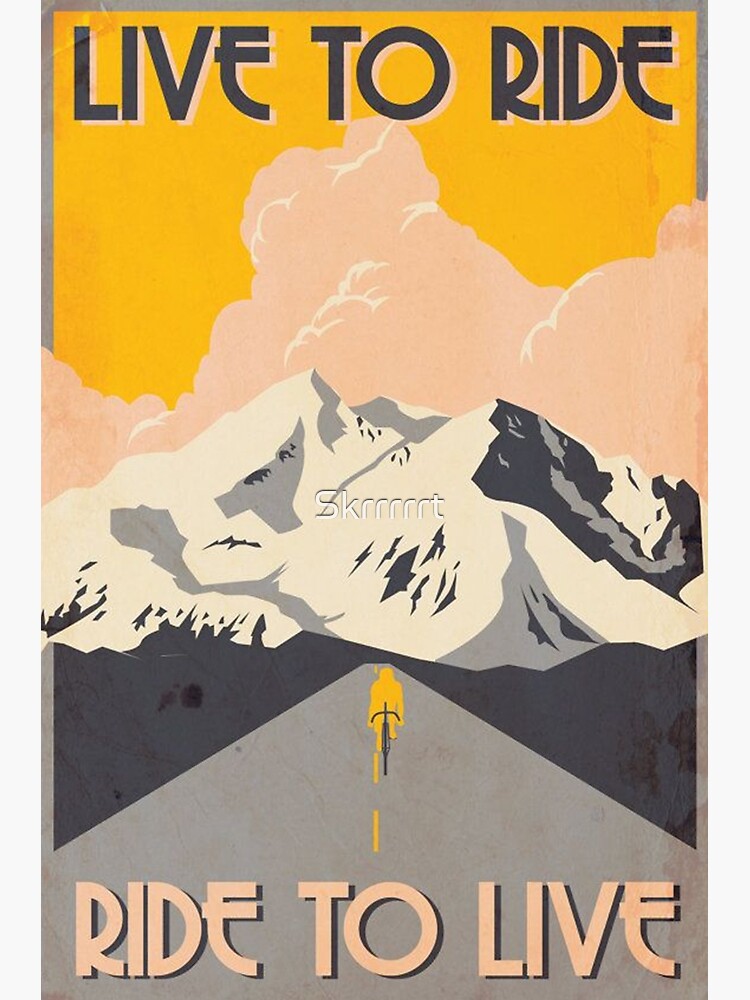 "Live To Ride, Ride To Live Retro MTB Poster" Photographic Print for ...