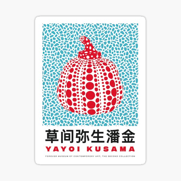 "Yayoi Kusama Dot Blue Exhibitions" Sticker for Sale by belang22 ...