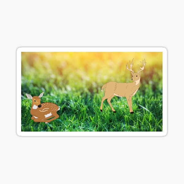 "stag and doe" Sticker for Sale by artblueee | Redbubble