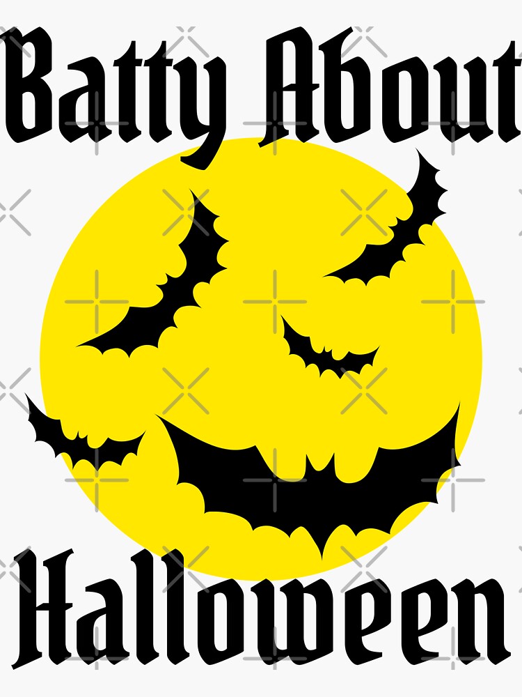 "Batty About Halloween" Sticker for Sale by skauff | Redbubble