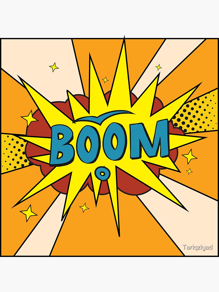 "boom funny boom " Sticker for Sale by Tariqziyad | Redbubble